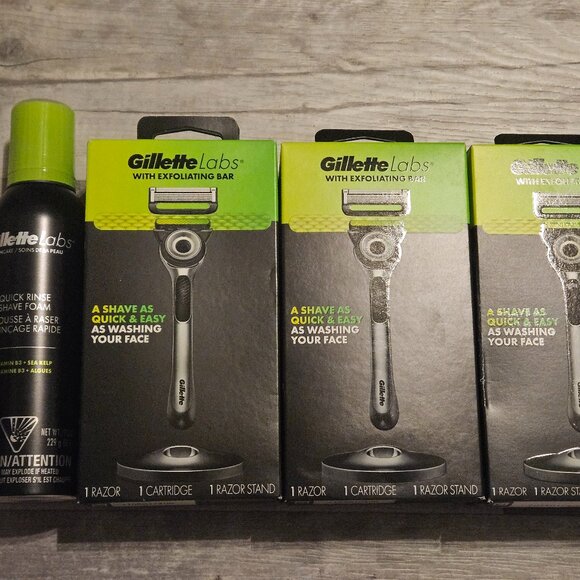 gillette | Grooming | 3 New Gillette Labs Exfoliating Bar Mens Razors ...